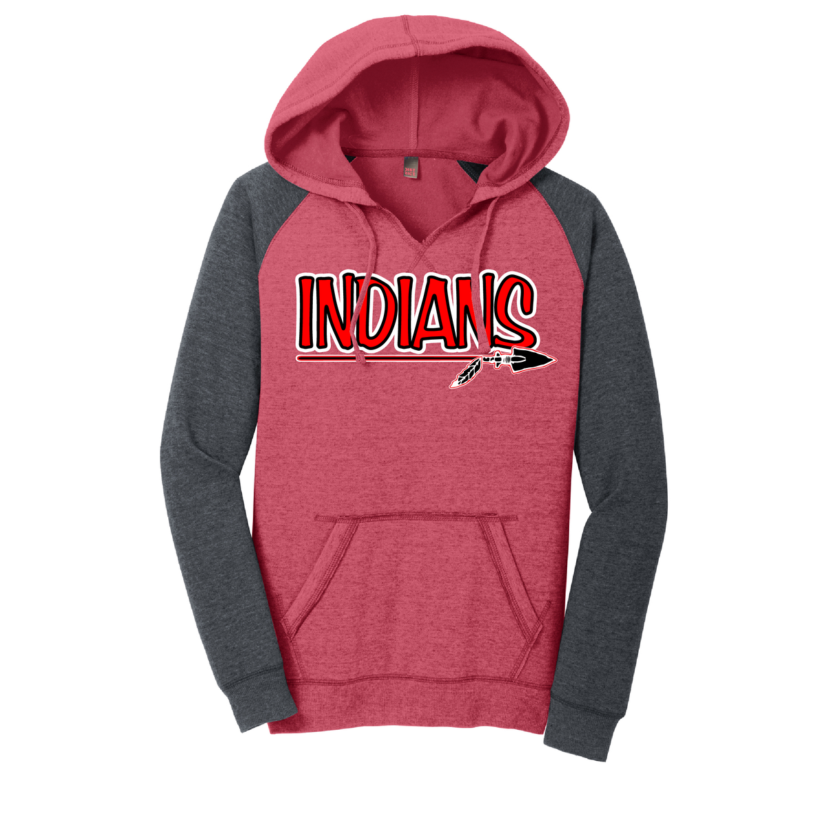 Riverside Indians Baseball Ladies Lightweight Fleece Raglan Hoodie ...